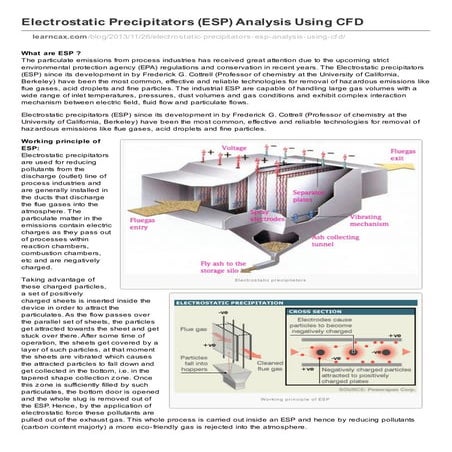 Electrostatic Precipitators (ESP) Analysis Using CFD | PDF