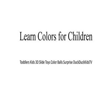 Learn colors for children | PPTX