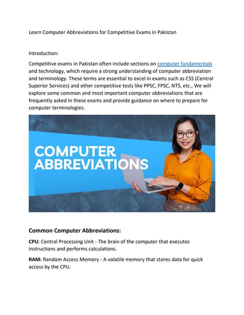 200 common abbreviations and terminology in ict part 1 | PDF