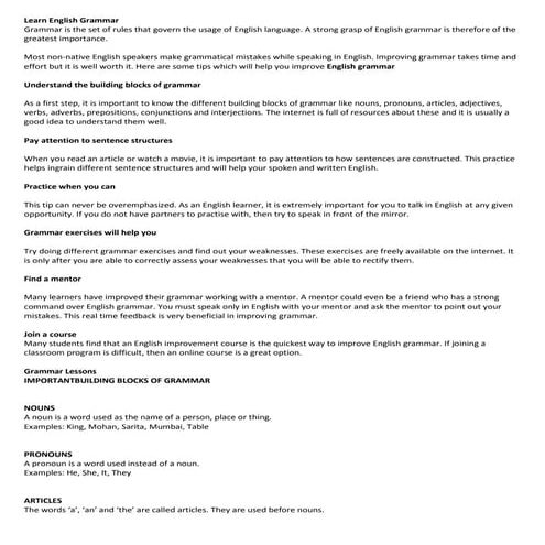 Learn english grammar | PDF | Internet for Beginners | Internet