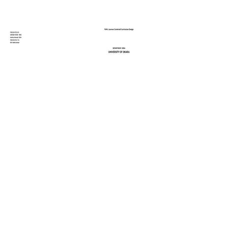 CHILD CENTERED CURRICULUM DESIGN | PPTX