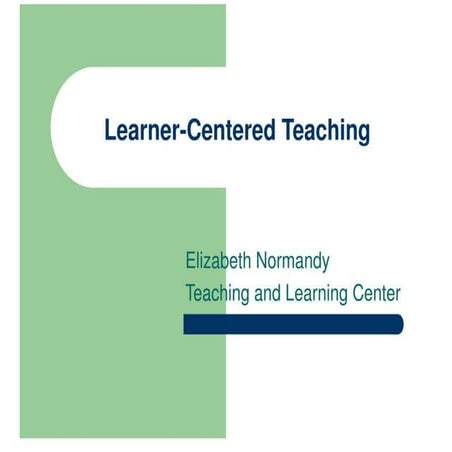 Learner-Centered Teaching | PDF