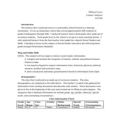 Learner Analysis | PDF
