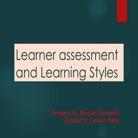 Learner Assessment and Learner Styles.pptx