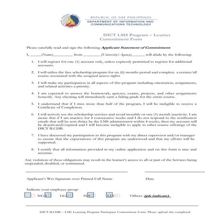 Learner Commitment form in Accessing DICT LMS (Annex D).docx