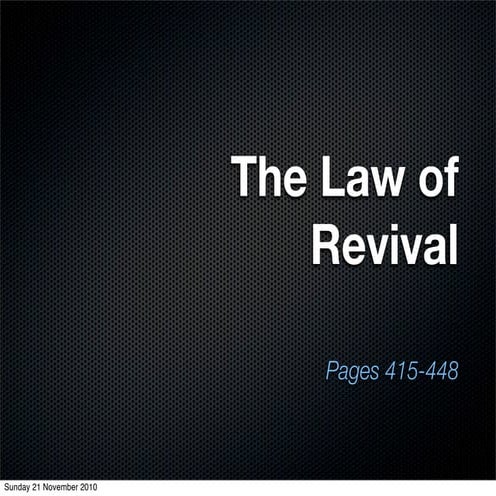 Bruce Wilkinson, 7 Laws of the Learner: Law 7a revival | PDF