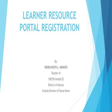 Learner resource portal registration tutorial | PPTX
