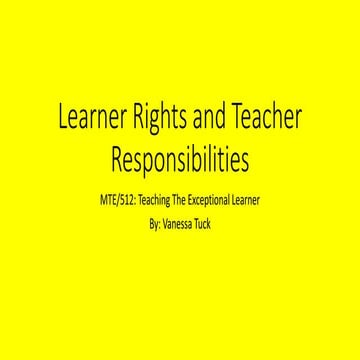 Learner rights and teacher responsibilities | PPT