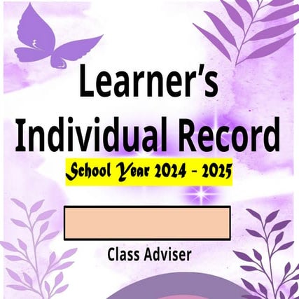 Learners-Individual-RecordPURPLE for School | PPTX