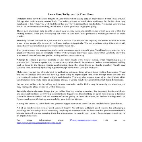 Learn how to spruce up your home | PDF