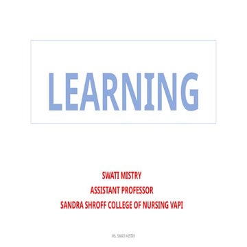 UNIT-6 COGNITIVE PROCESS. TOPIC: LEARNING.pptx