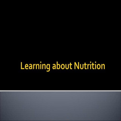 Learning about Nutrition (Carla - guest speaker) | PPT