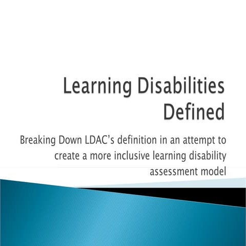 Learning Disabilities Defined | PPT