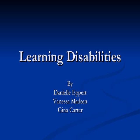 Learning Disabilities With Video | PPT
