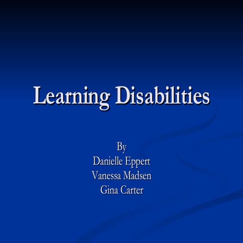 Learning Disabilities With Video | PPT