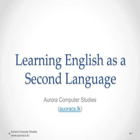 Learning English as a Second Language | PPTX