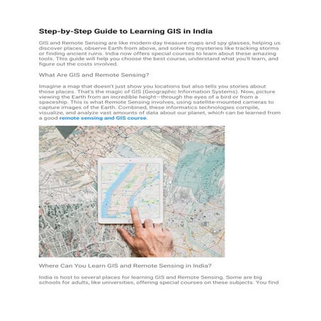 Step-by-Step Guide to Learning GIS in India | PDF