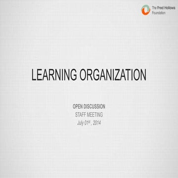 Basic Ideas for a learning organization | PPT