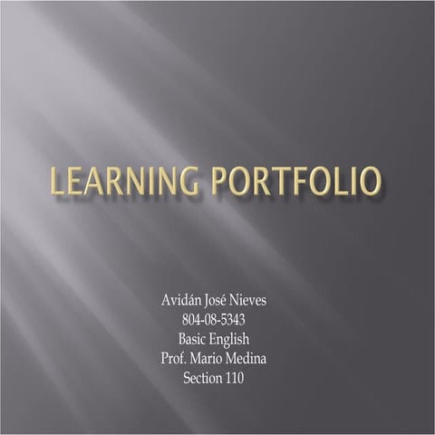 Learning Portfolio | PPT | Education industry | Industries