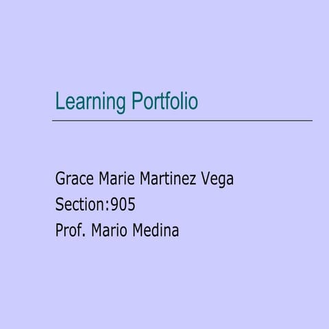 Learning Portfolio | PPT