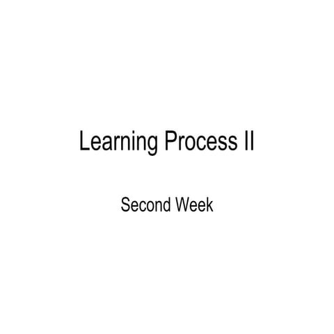 Learning Process II | PPT