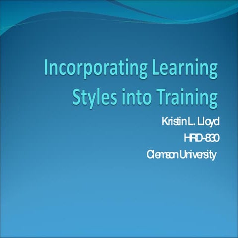 Learning Styles And Training | PPT