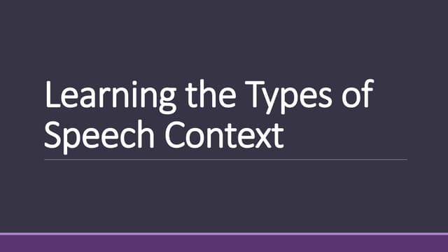 Types of speech context and styles | PPTX