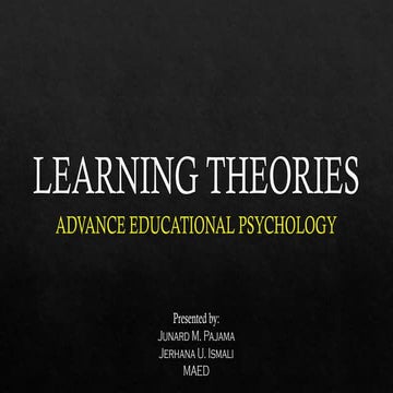 LEARNING-THEORIES- Well known theories of Learning | PPTX
