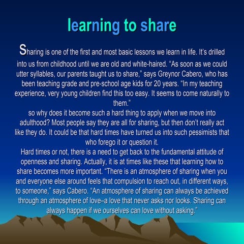 Learning To Share | PPT
