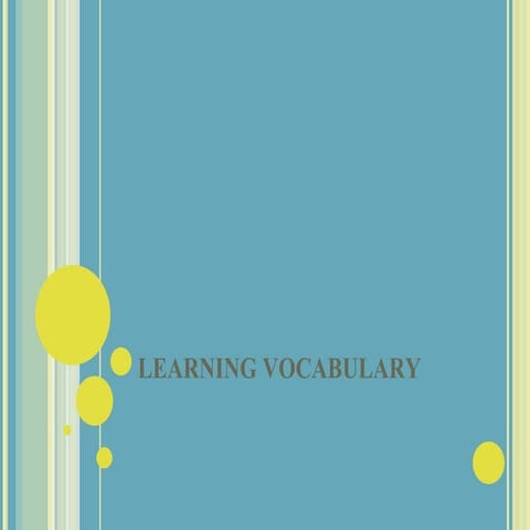 Learning Vocabulary | PPT | Homework and Study | Education