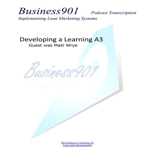 Developing a Learning A3 | PDF