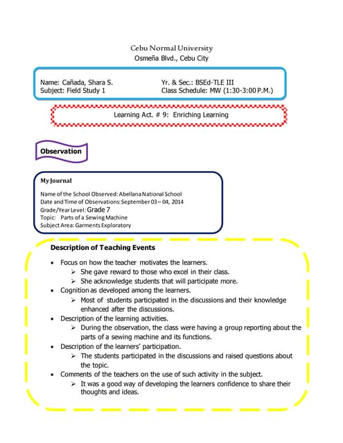 Learning act# 7 learning activities and learning process | DOCX ...
