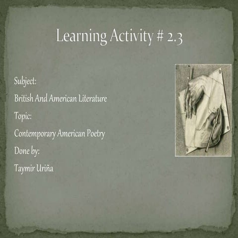 Cultural identity in poetry | PPT