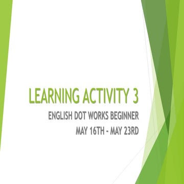 TUTORIAL - Learning activity 3 | PPT