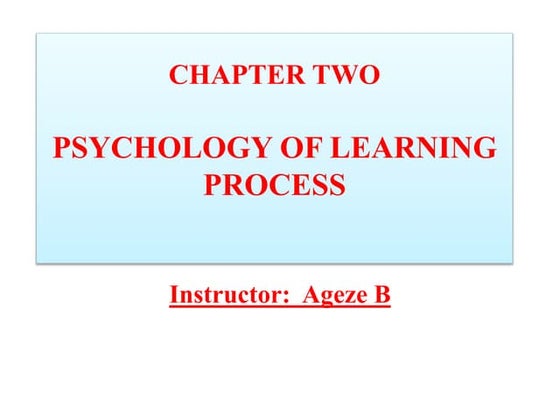 Psychology And Learning Essay | PDF | Education