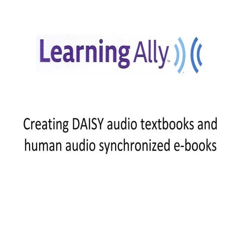 About Learning Ally audio & audio synced ebooks | PPT