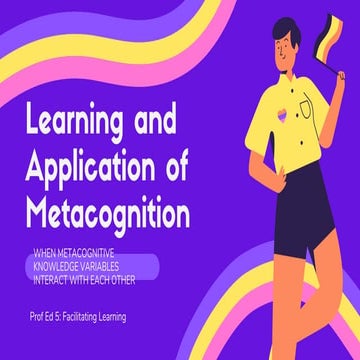 Learning and Application of Metacognition | PDF