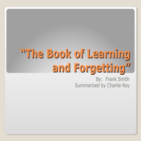 Learning and Forgetting | PPT
