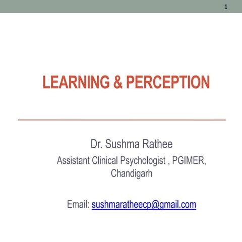 Learning and perception | PPTX