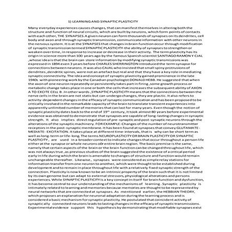 Learning and synaptic plasticity | DOCX