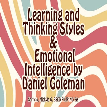 Learning and Thinking Styles & Emotional Intelligence | PDF