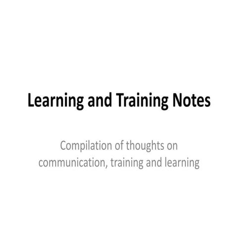 Learning and training notes | PPT