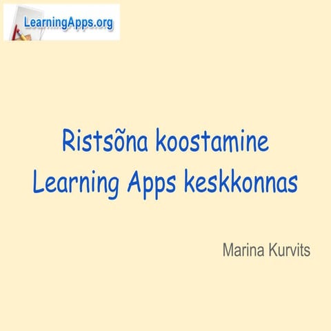 Ristsõna koostamine LearningApps keskkonnas | PDF