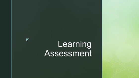 Chapter 2 types of assesment | PPTX | Educational Assessment | Education
