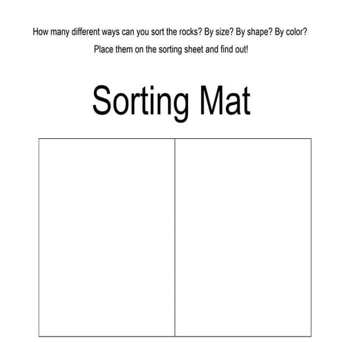 Learning Center Mat-Sorting Rocks | DOC
