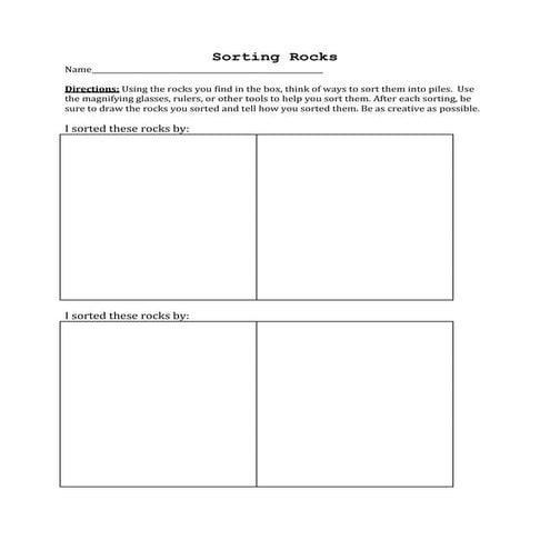 Learning Center Worksheet-Sorting Rocks | DOCX