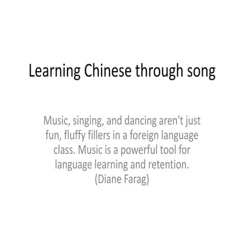 Learning chinese through song | PPTX