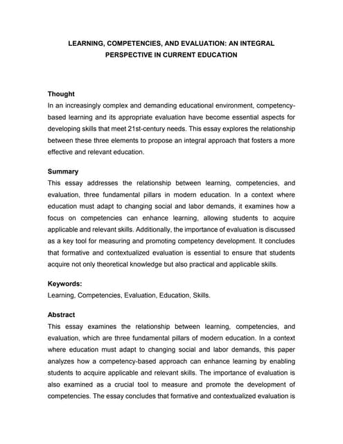 The Importance of Competencies in Learning | PDF