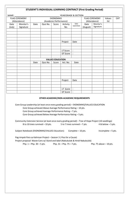 Learning Contract Pdf