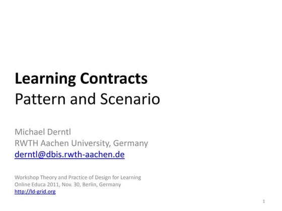 Agreeing The Learning Contract | PPTX